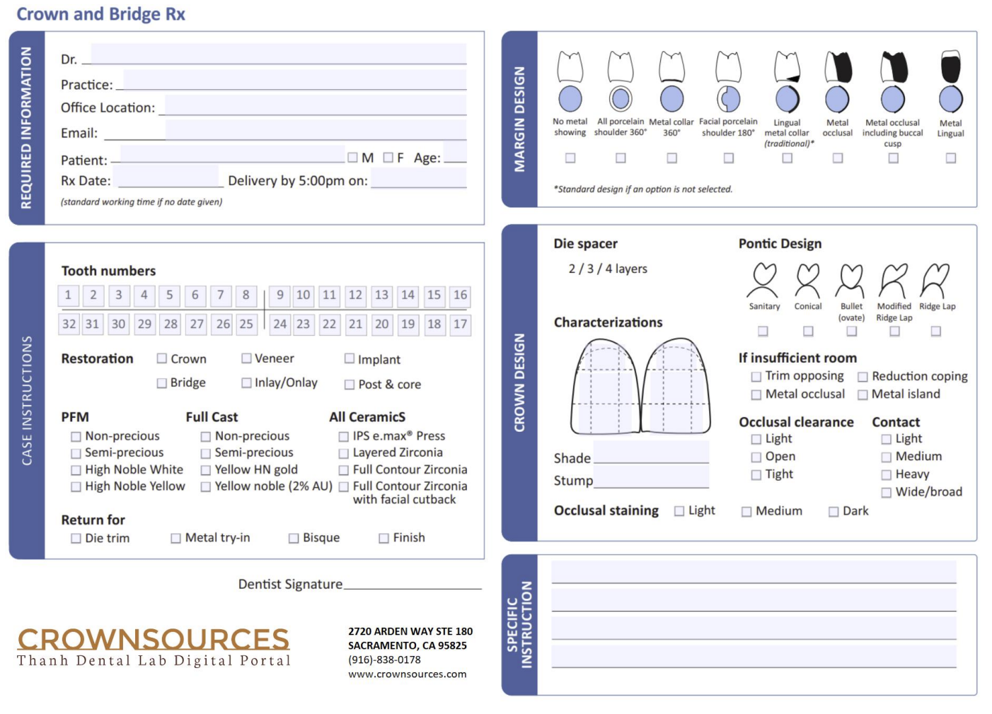 Send a case | Affordable dental lab Sacramento