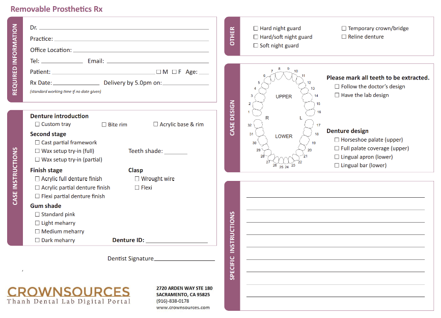 Send a case | Affordable dental lab Sacramento